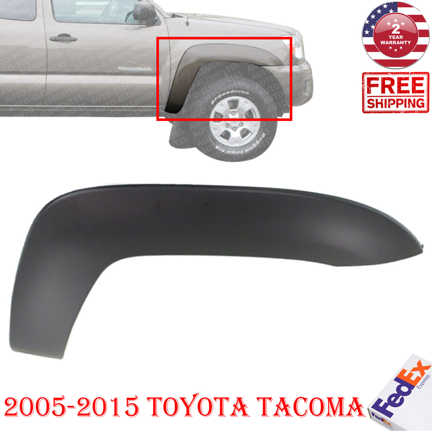 New Fender Flare Molding Trim Front Passenger Side For 2005-2015 Toyota ...