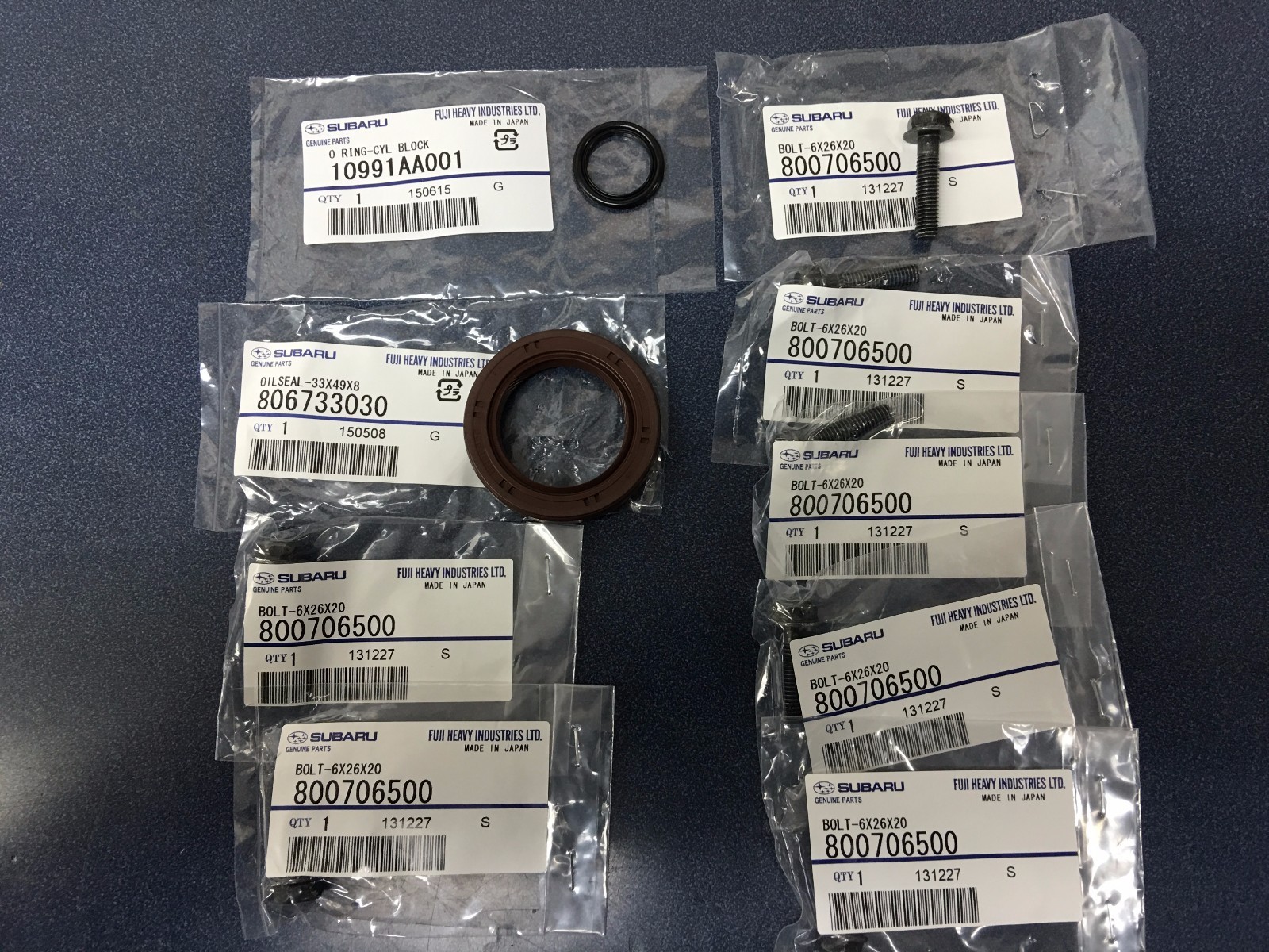 New Genuine Subaru Engine Crank & Oil Pump Seal Kit + Bolts Outback ...
