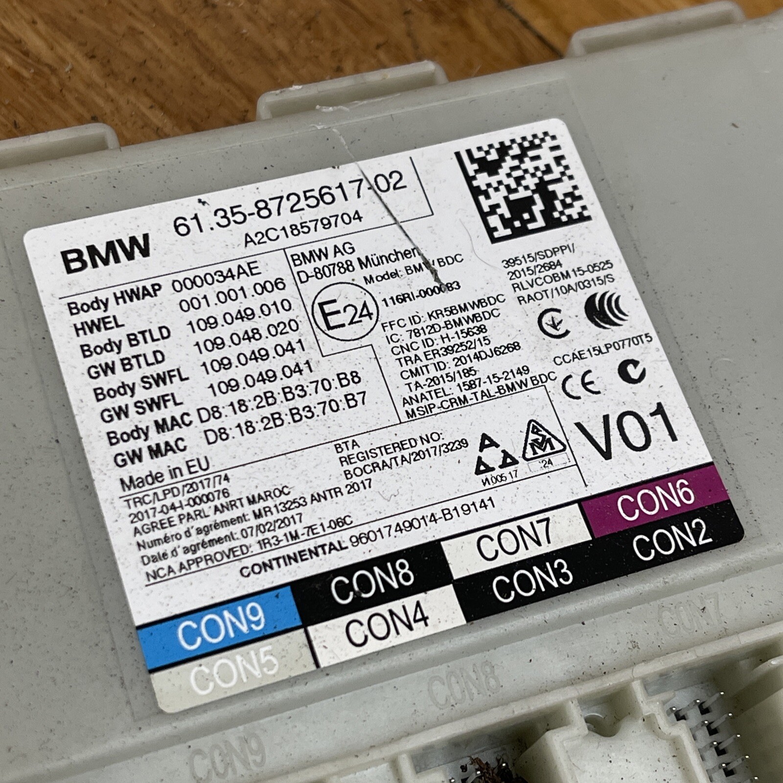 Used 2018 - 2022 Bmw M5 F90 G30 Bdc Body Domain Control Module 8725617 ...