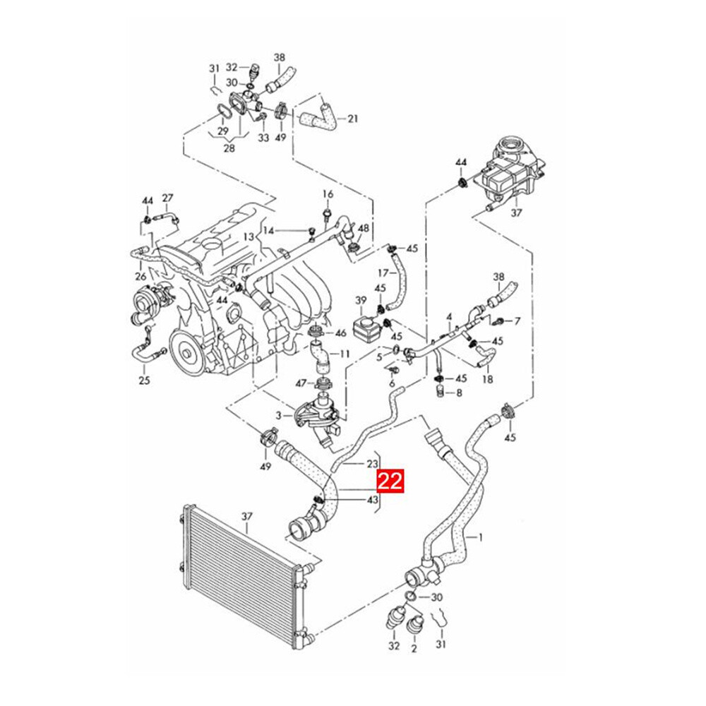 New Auto Radiator Upper Coolant Water Hose Pipe 8e0121101 For Audi A4 ...