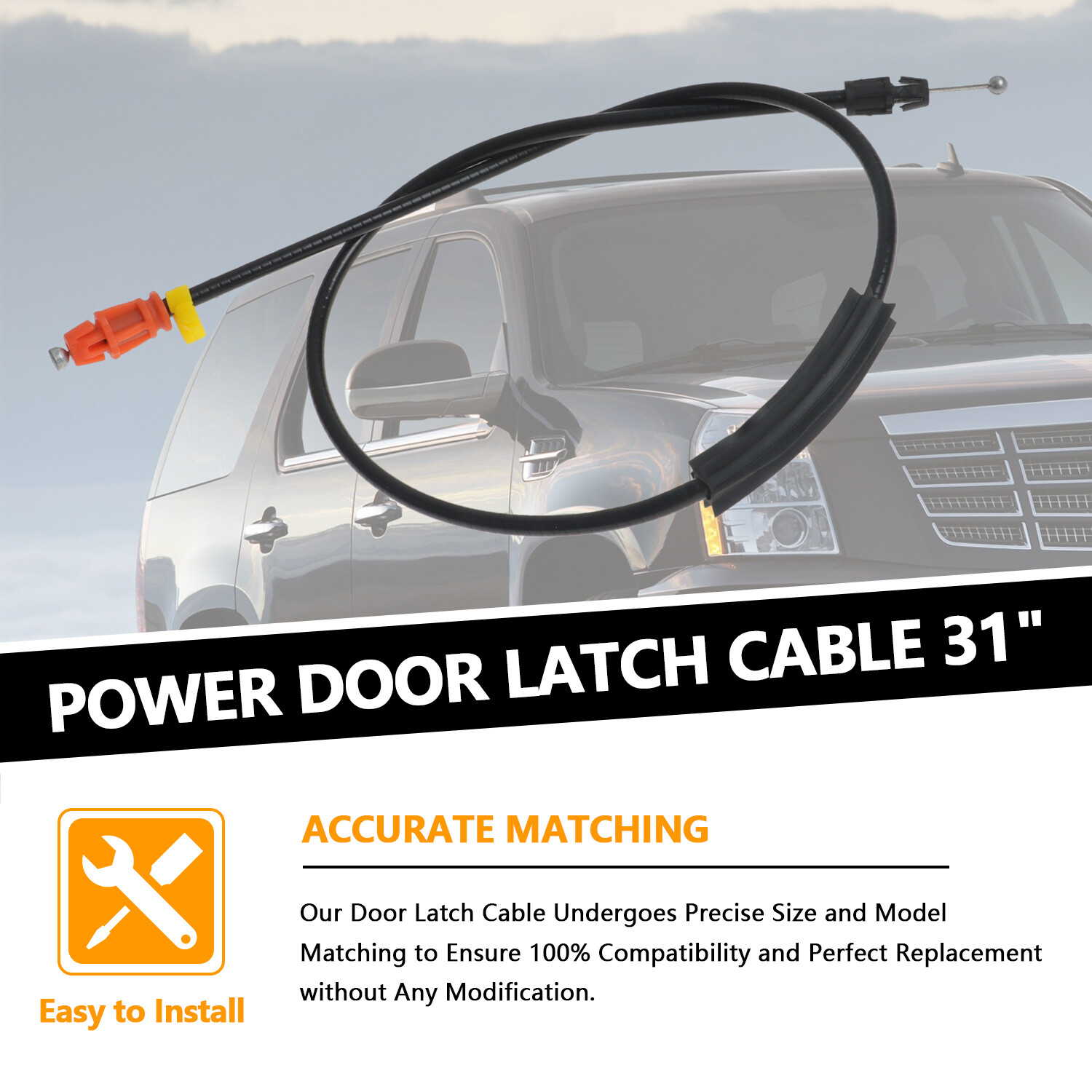 New Power Door Latch Cable 31" Front Driver Or Passenger Side For Chevy ...