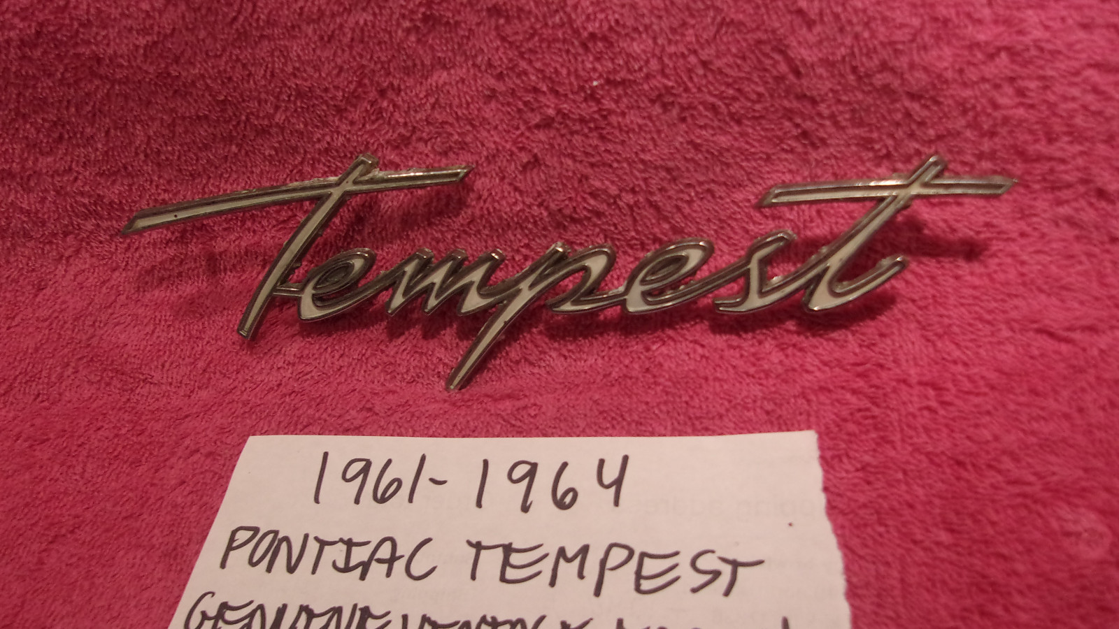 Used 1961-1964 Pontiac Tempest Factory Gm Oem One Script Trim Emblem ...