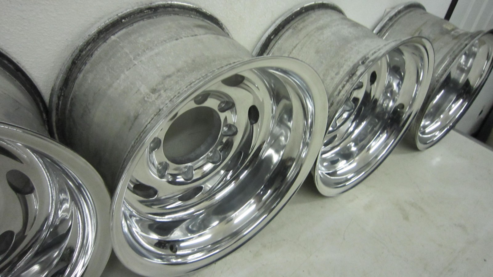 Used (4) 16x10" Centerline Comet 3 Extreme Duty Polished Wheels 16x10 ...