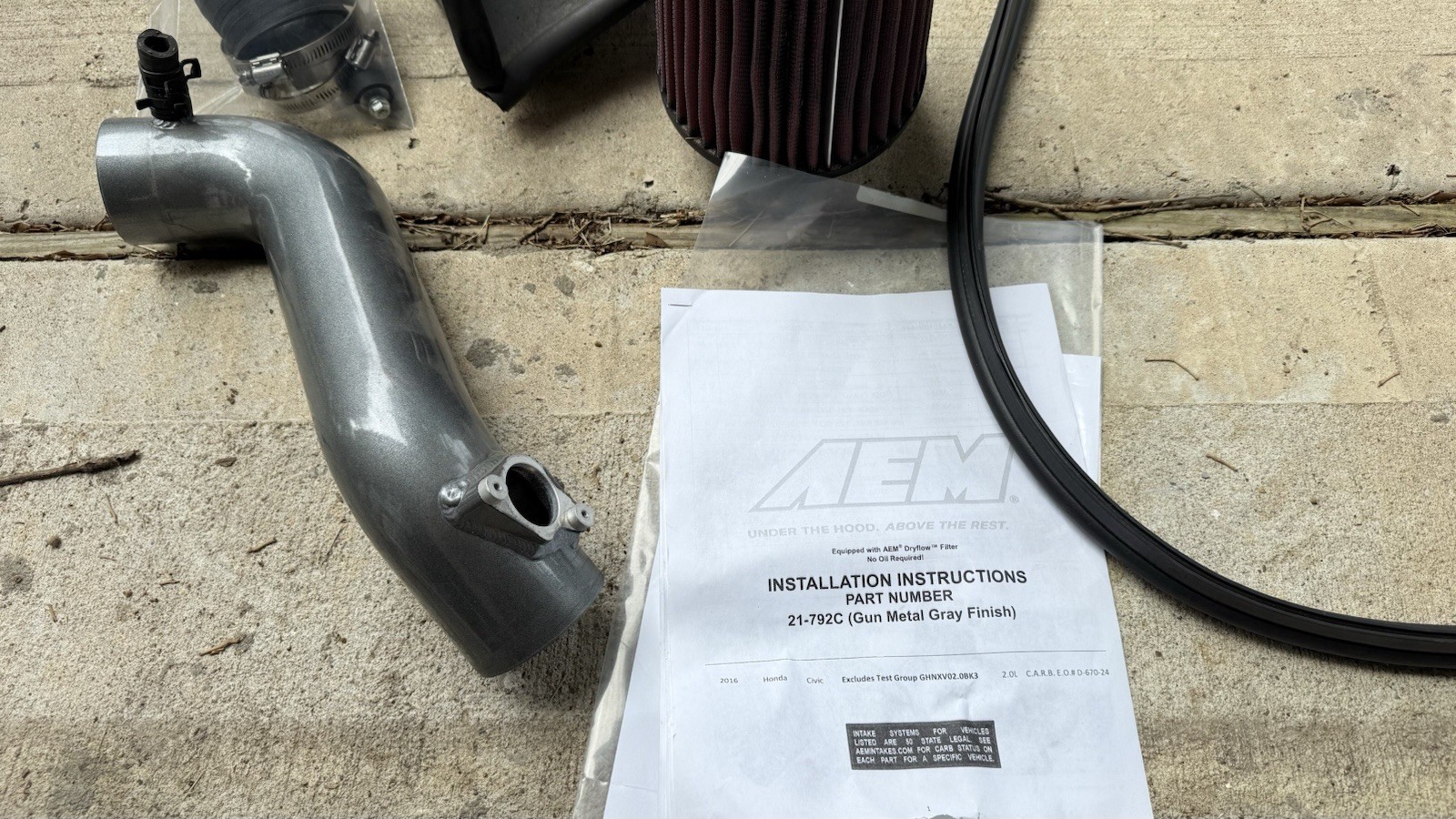 Used Aem Cold Air Intake System For 2016-2021 Honda Civic 2.0l Non ...
