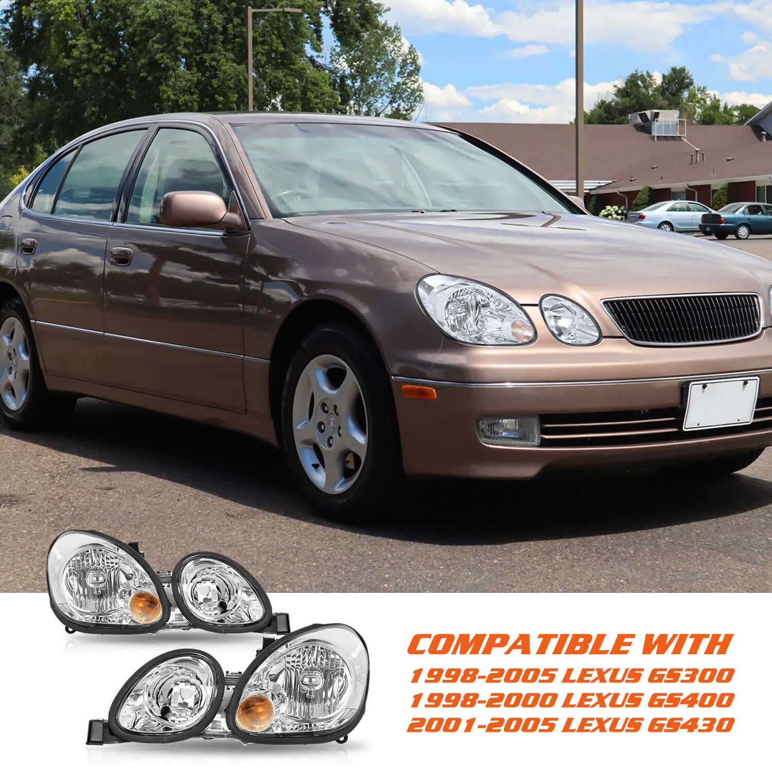 New Headlight For 1998-2005 Lexus Gs300 Gs400 Gs430 Projector Halogen ...