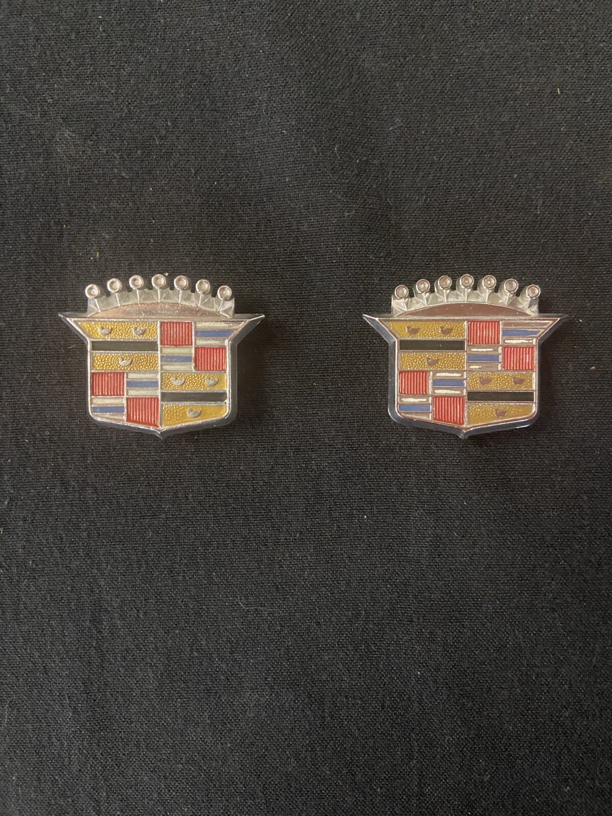 Used 70s 80s 90s Oem Cadillac Roof Panel Gold Emblems Set 2 Pcs Vintage ...