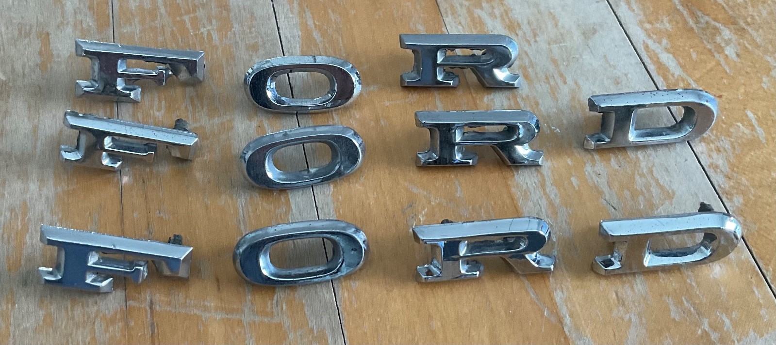 Used 1967 Ford = Letters Script Emblems Molding = No Broken Studs Oem ...
