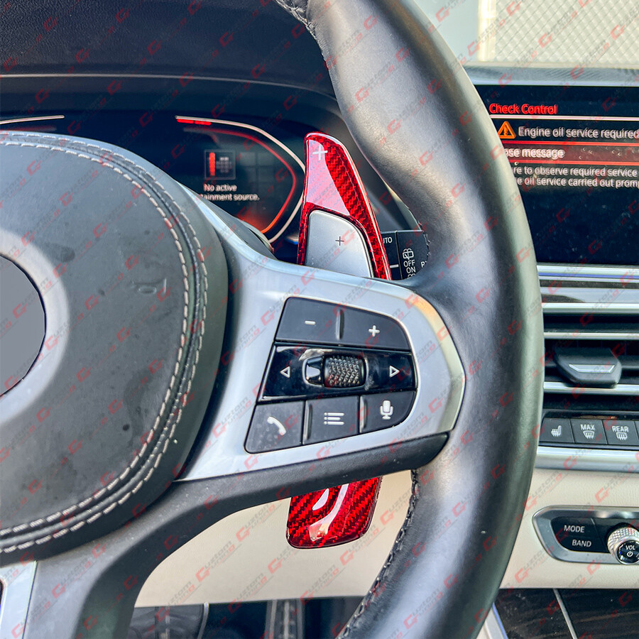 New For Bmw G20 G30 G22 G05 Red Carbon Fiber Steering Wheel Paddle ...