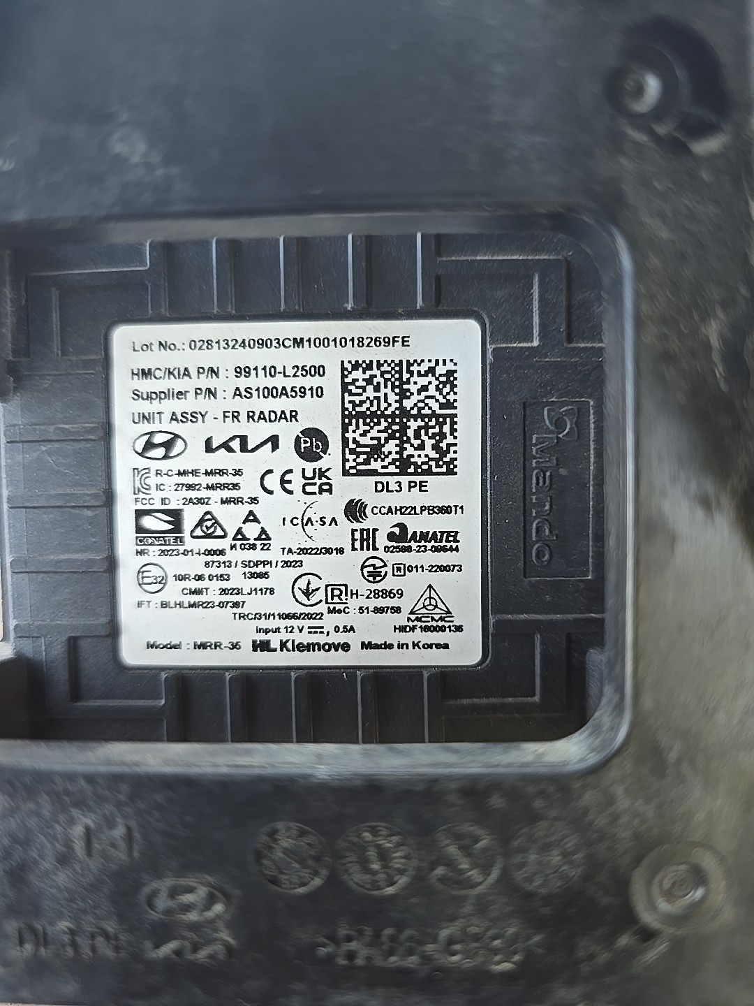 Used 2025 Kia K5 Cruise Control Radar Control Module 99110-l2500 Oem ...