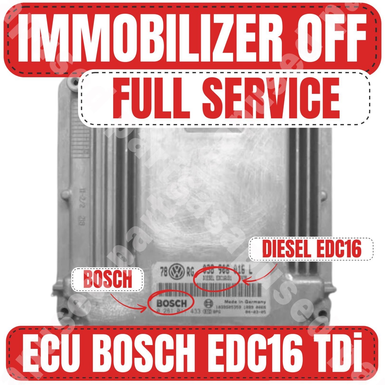 Used 📮 Programming Service Immobilizer Delete Immo Off Edc16 Tdi For Vw ...