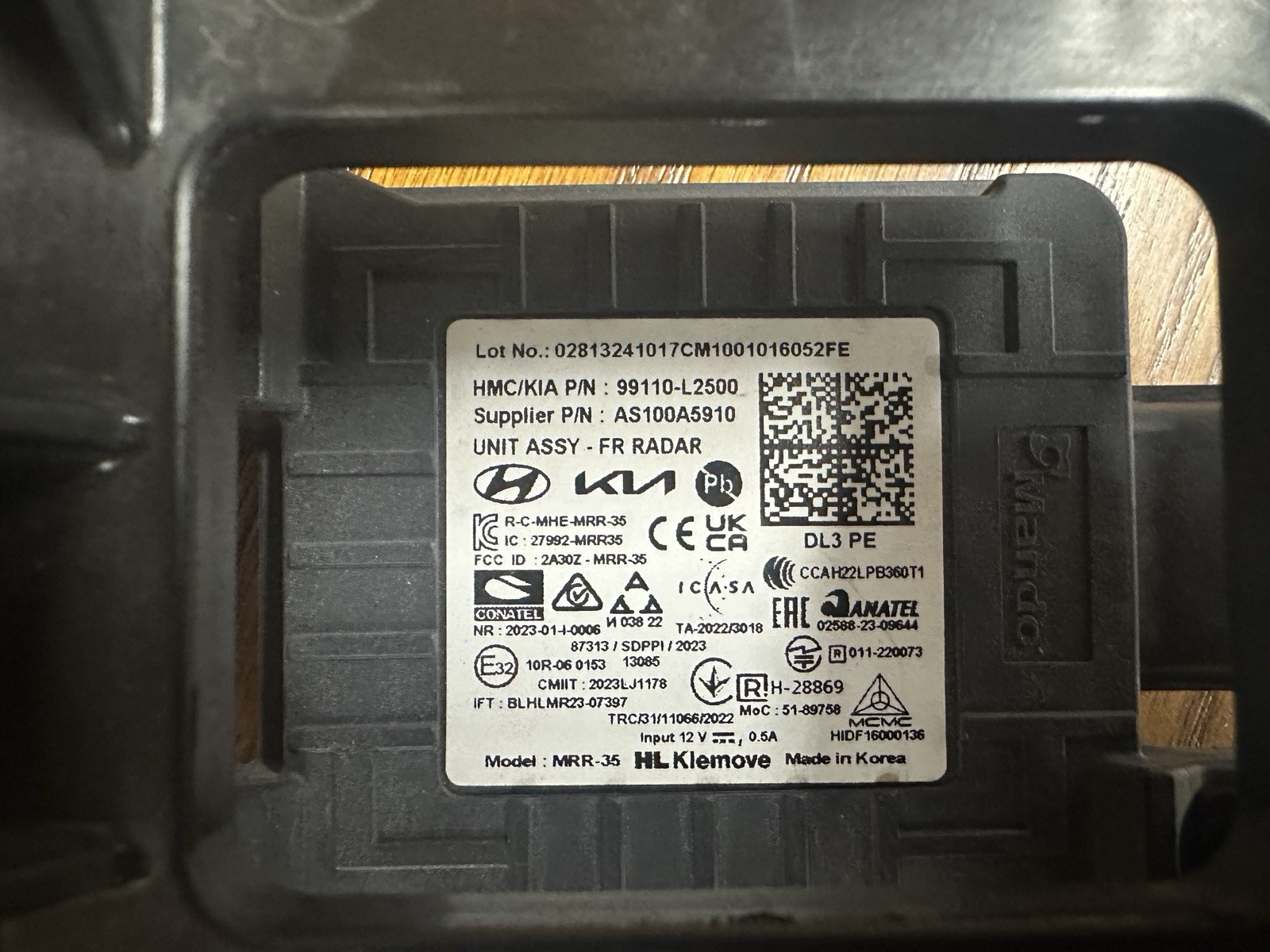 Used 2025 Kia K5 Cruise Control Radar Control Module 99110-l2500 Oem ...