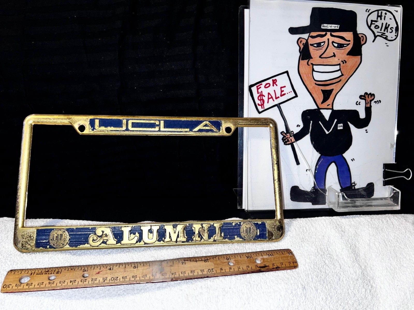 Used Ucla School Chrome Brass Licence Plate Metal Frame Mancave Ready ...