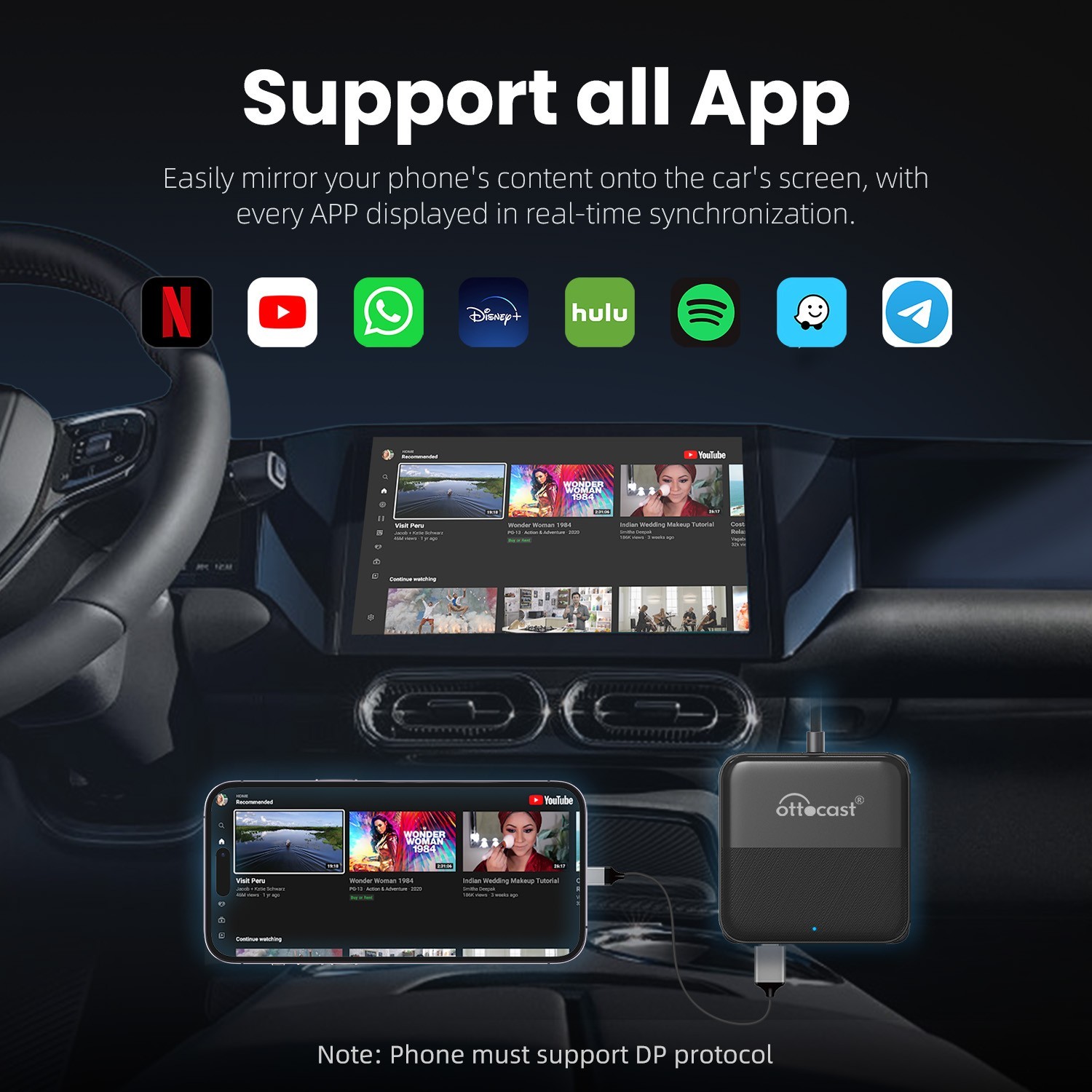 Remanufactured 4in1 Ottocast Exp Car Tv Mate Hdmi Streamer Carplay ...