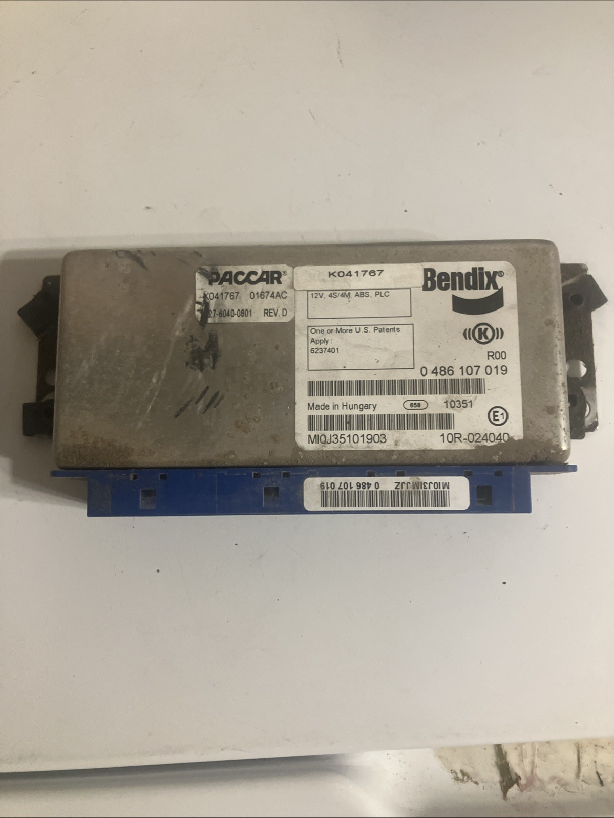 Used Paccar - Bendix Brake Control Module Paccar K041767 Q27-6040-0801 ...