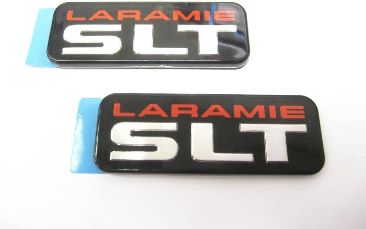 New 2pc Slt Laramie B Pillar Cab Emblems 3d Badge For 1500 2500 3500 ...