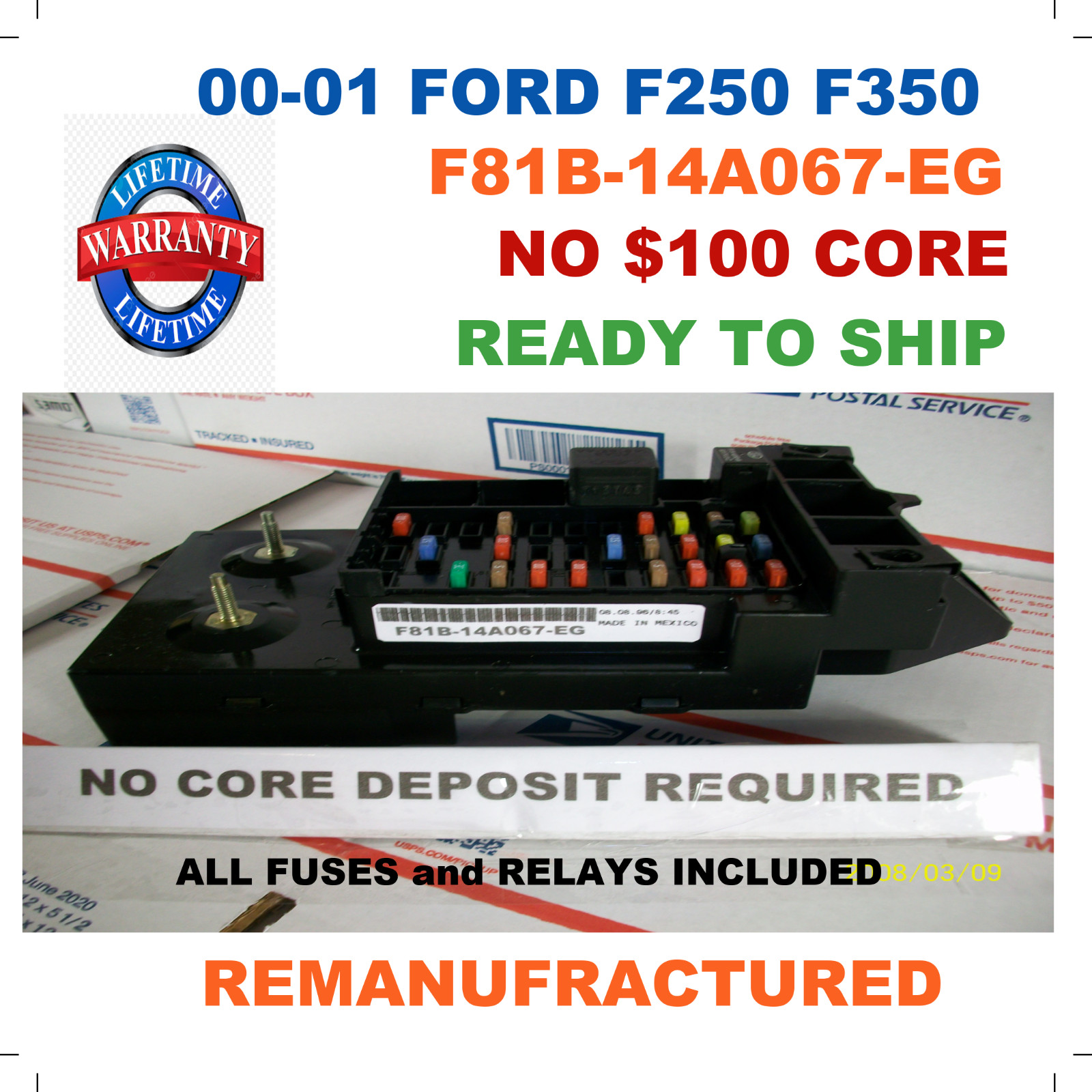 Remanufactured Rebuilt F81b-14a067-eg Ford F250 F350 Super Duty ...