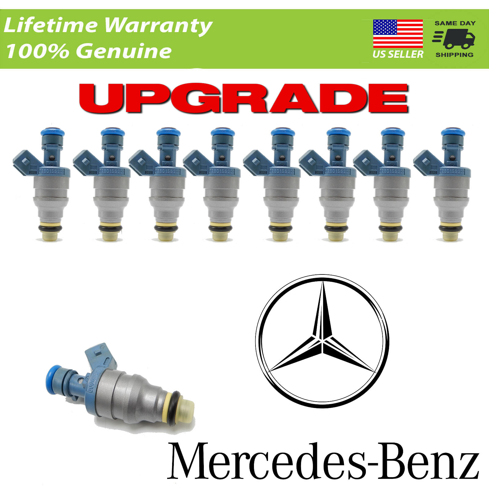 Remanufactured X8 Oem Bosch Single Genuine Fuel Injectors Mercedes-benz ...