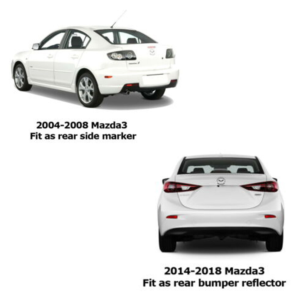 New 2pc For 2004-2008 Mazda 3 Red Lens Rear Bumper Reflectors Side ...