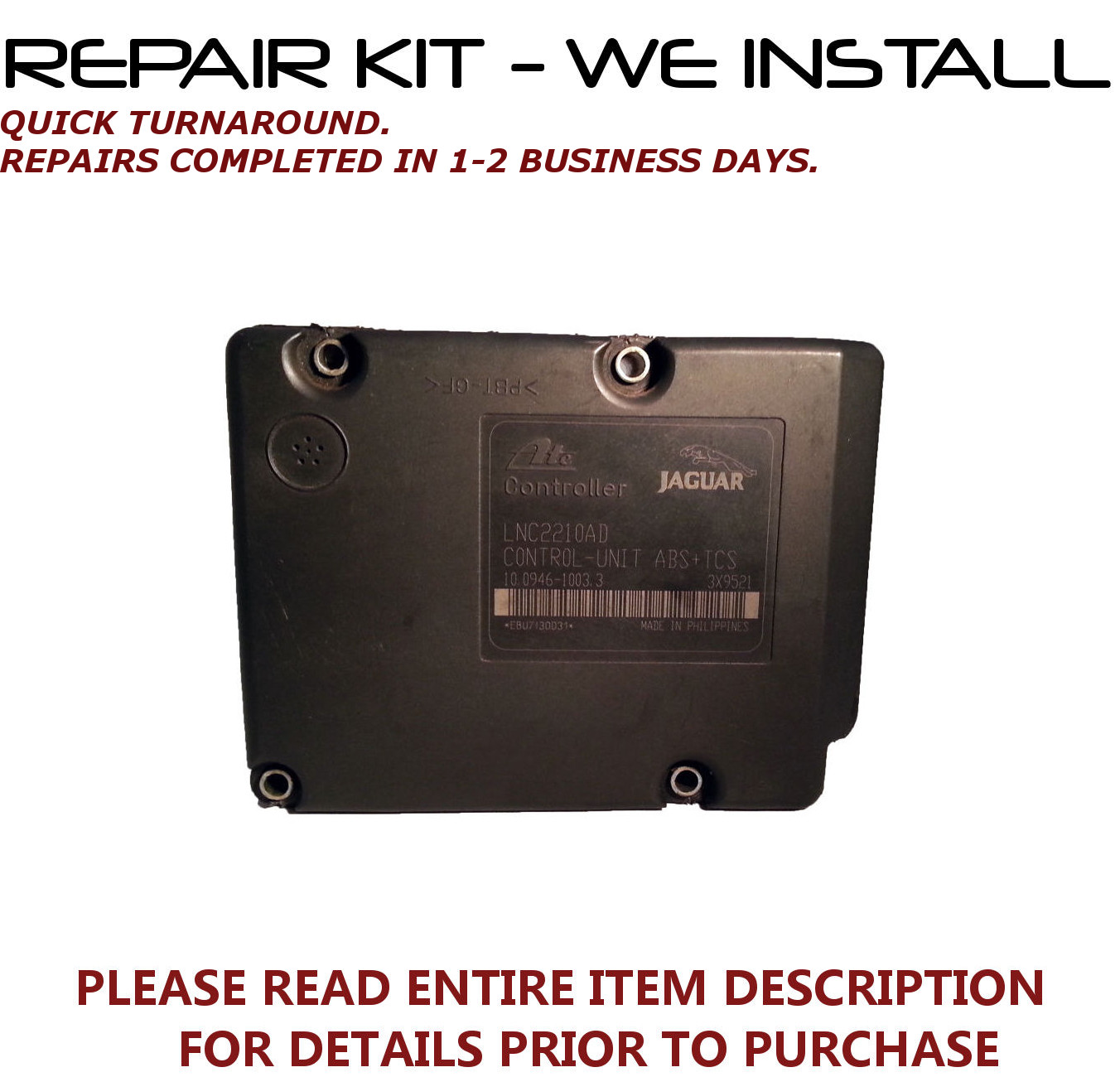 Remanufactured 1998-2003 Repair Kit Jaguar Xj8 Xkr Xk8 Abs Module We ...