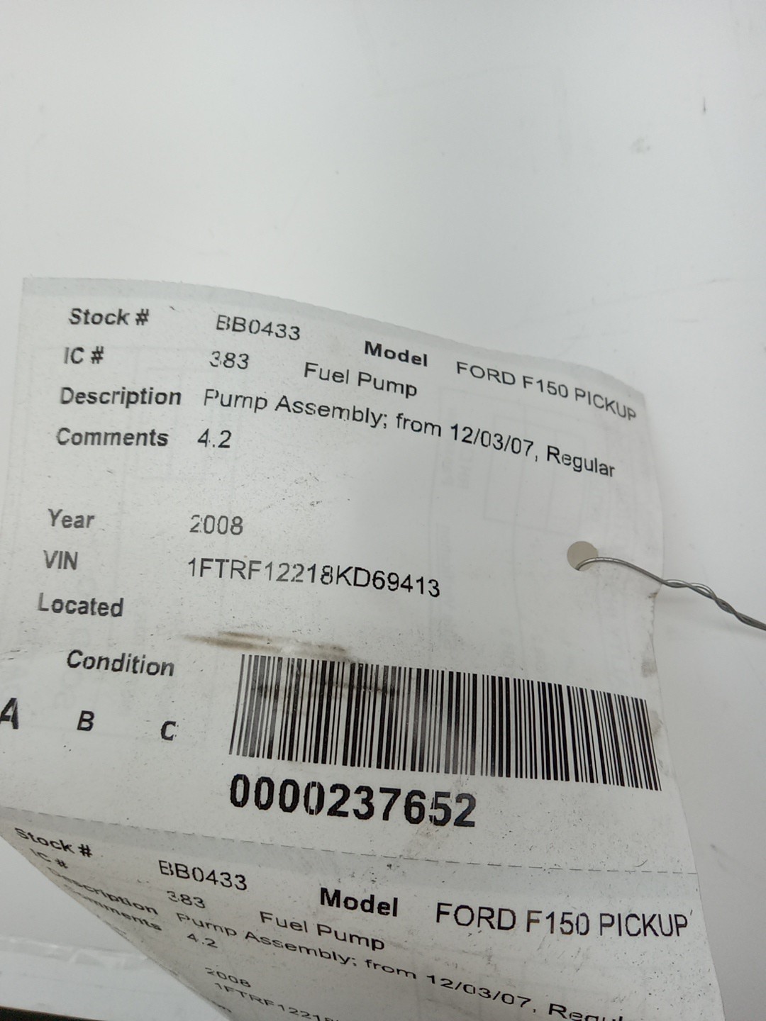 Used 2004-2008 Ford F-150 4.2l Fuel Pump Assembly for Sale | 2004-2008 ...