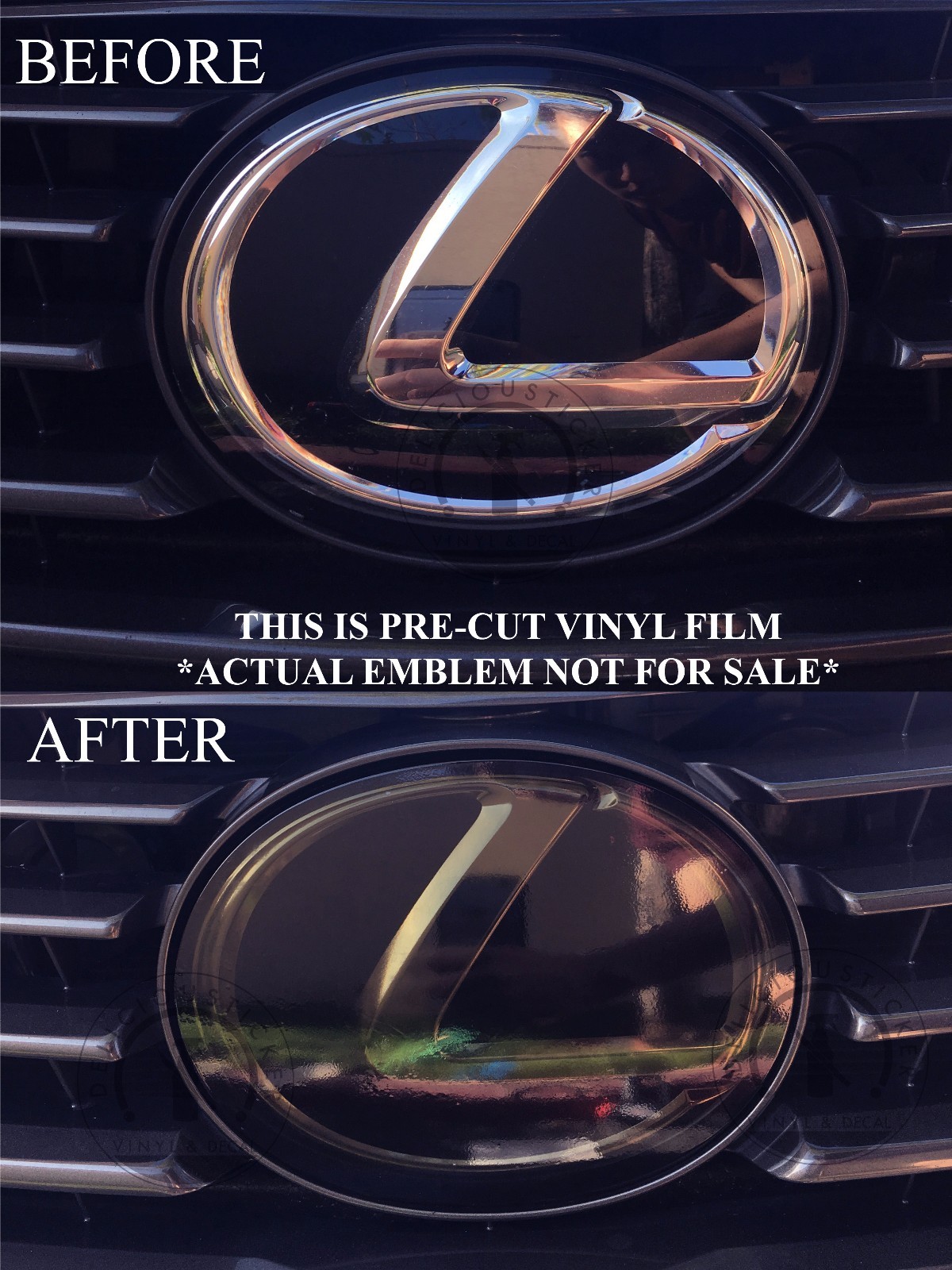 New Precut Front Smoke Tint Overlay Film Compatible With Lexus Emblem ...