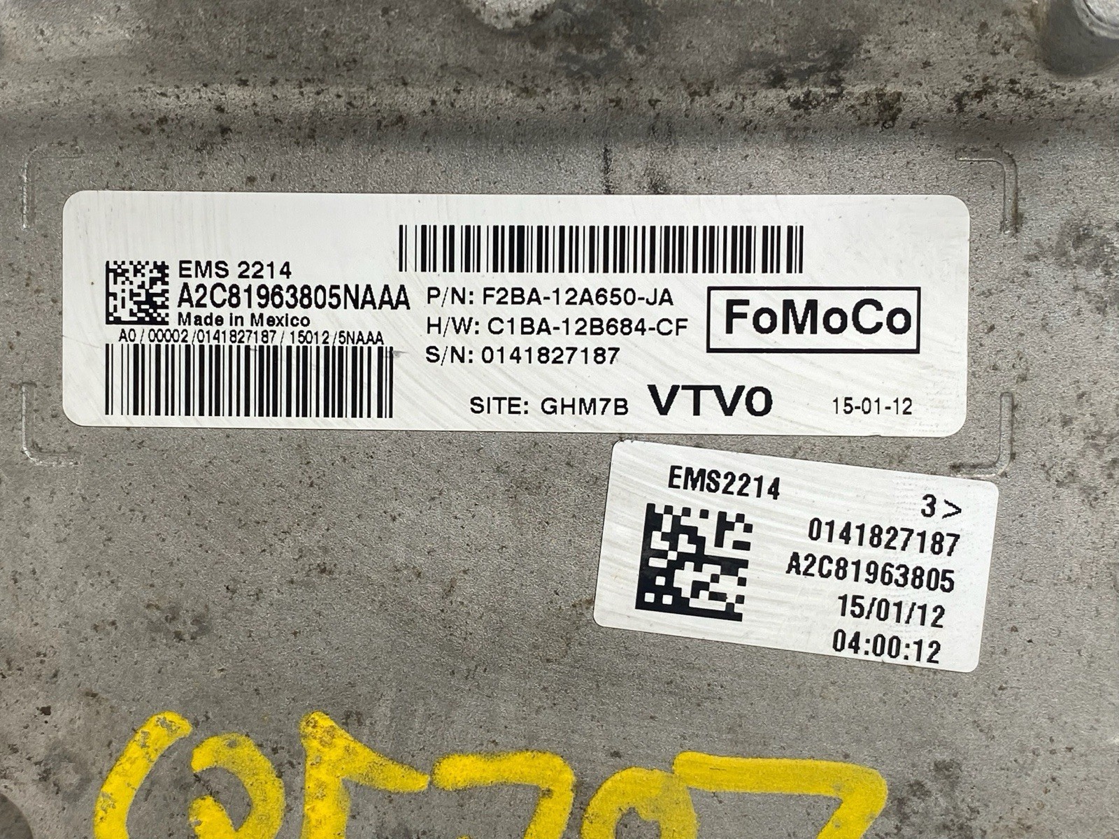 Used 2015 Ford Fiesta 1.6l Engine Computer Control Module Ecu Ecm Pcm ...