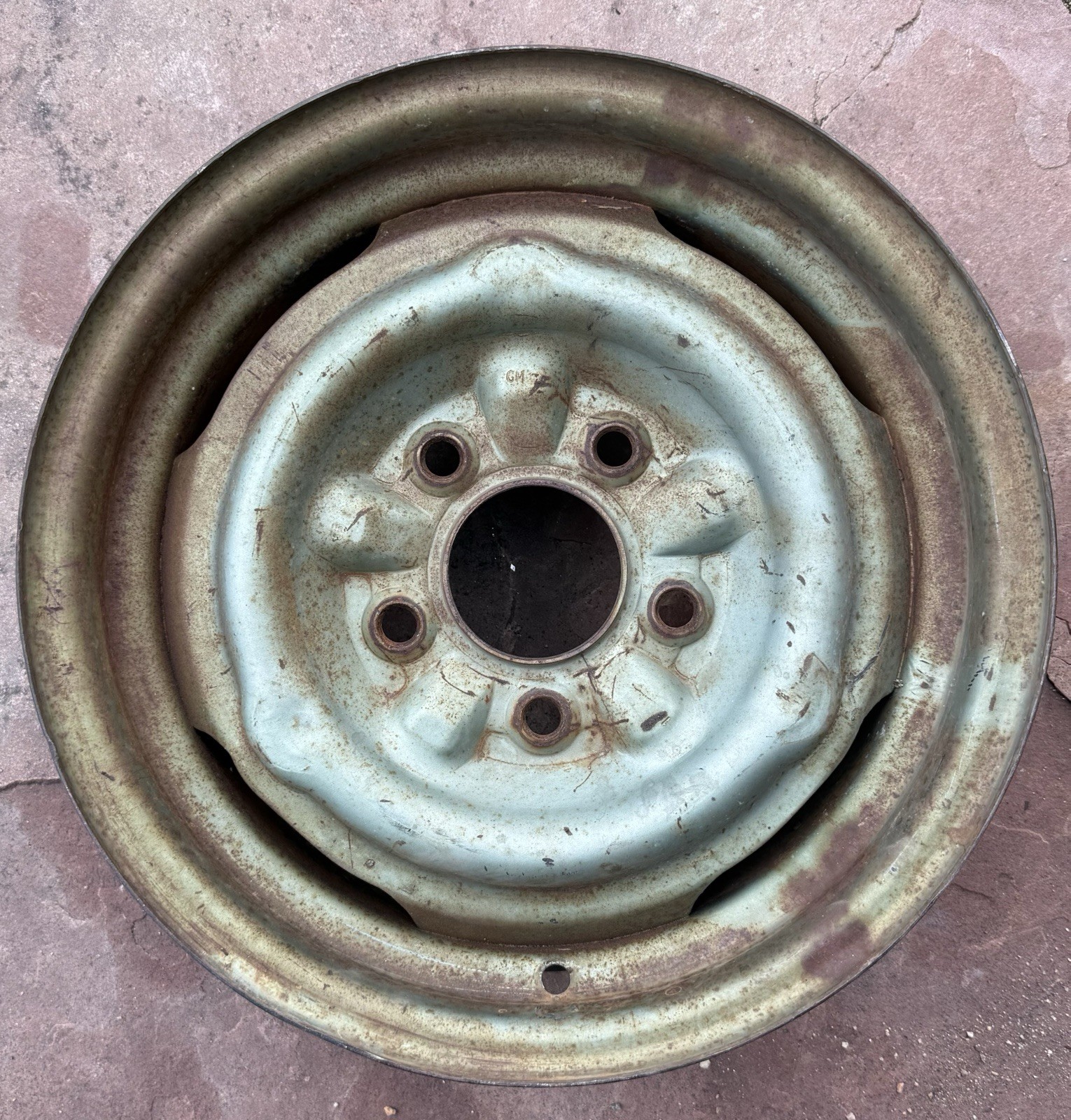 Used 2014 1960’s Chevy Steel 5 X 4.75 Wheel Rim 14x5 Stamped R C Raised ...