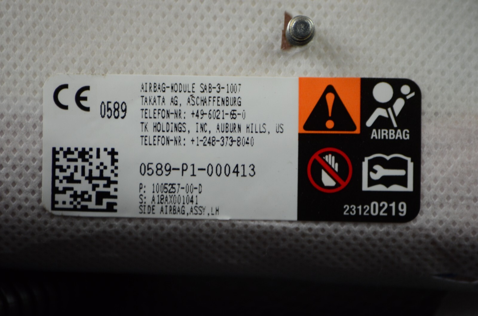 Used 2012-2021 Tesla Model S Left Driver Lh Side Seat Airbag Oem ...