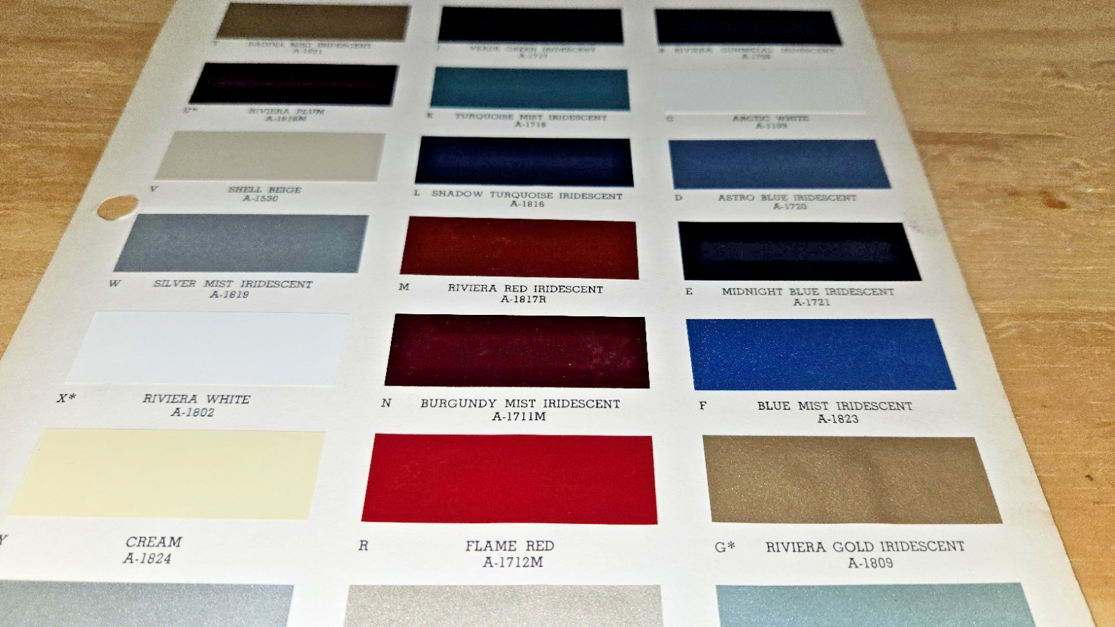 Used 1966 Buick Paint Chip Chart R-m Original Oem Codes Automotive ...