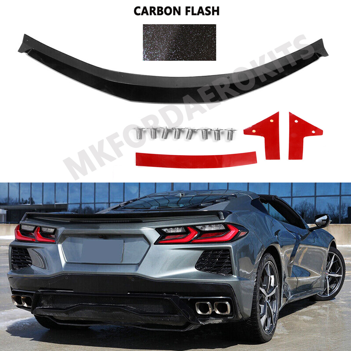 New Carbon Flash Z51 Low Profile Style Rear Spoiler For 2020-2024 ...