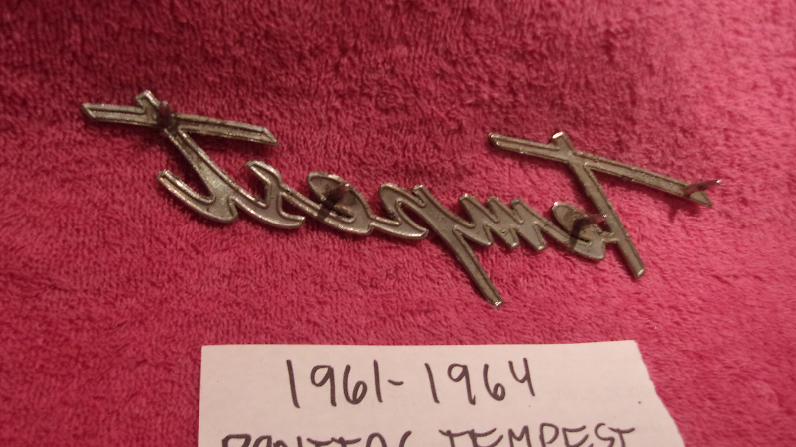 Used 1961-1964 Pontiac Tempest Factory Gm Oem One Script Trim Emblem ...