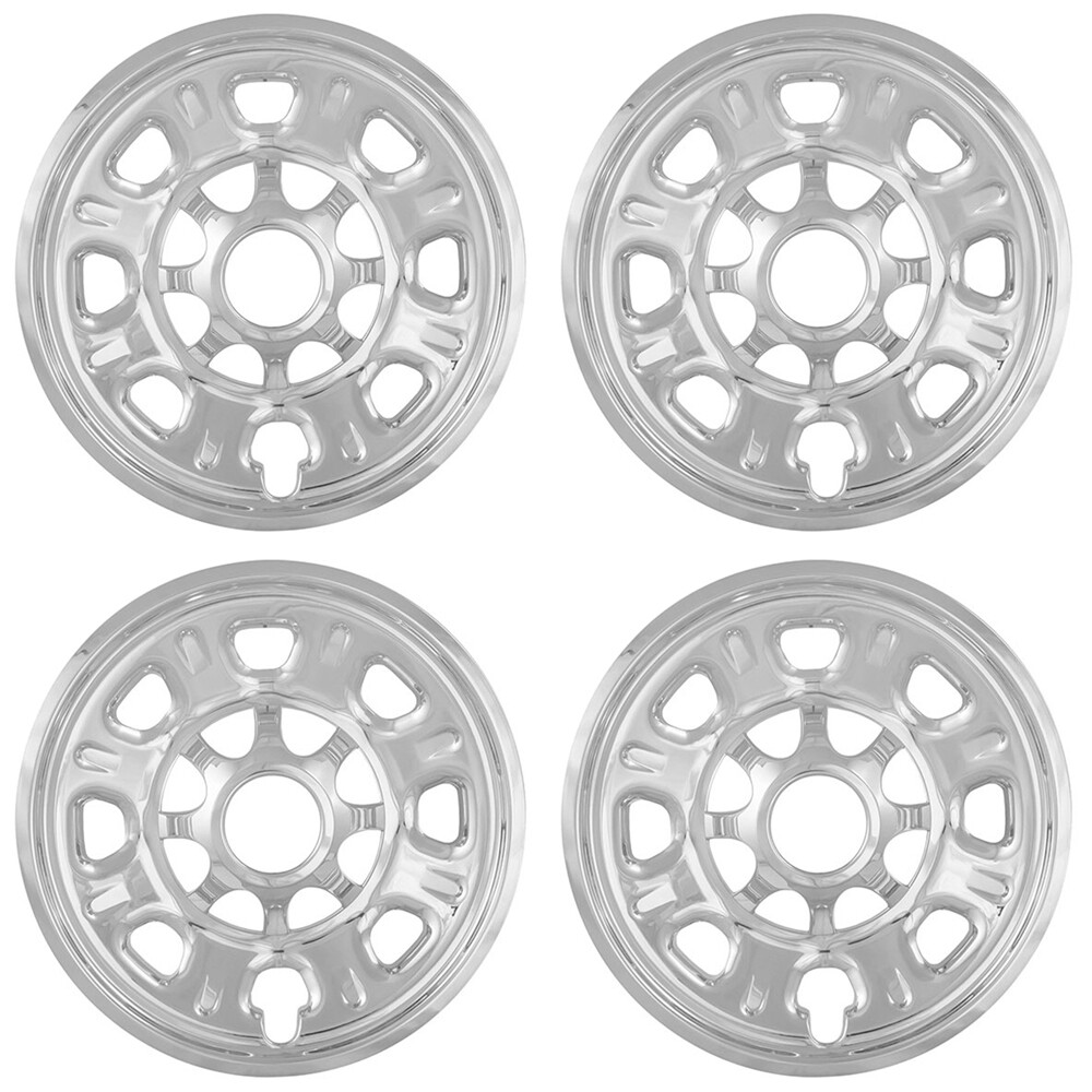 New 4 18" 8 Lug Chrome Wheel Skins Covers Hub Caps For Chevy Silverado ...