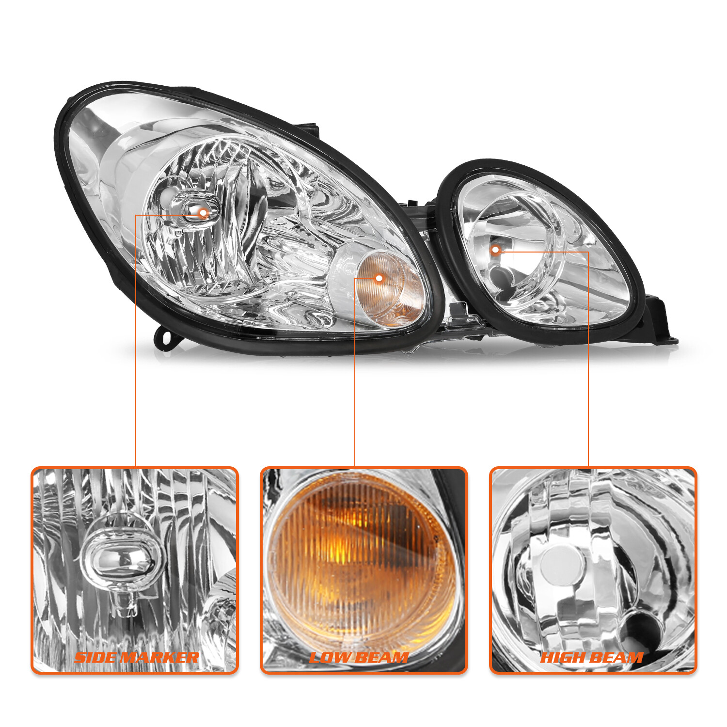 New Headlight For 1998-2005 Lexus Gs300 Gs400 Gs430 Projector Halogen ...