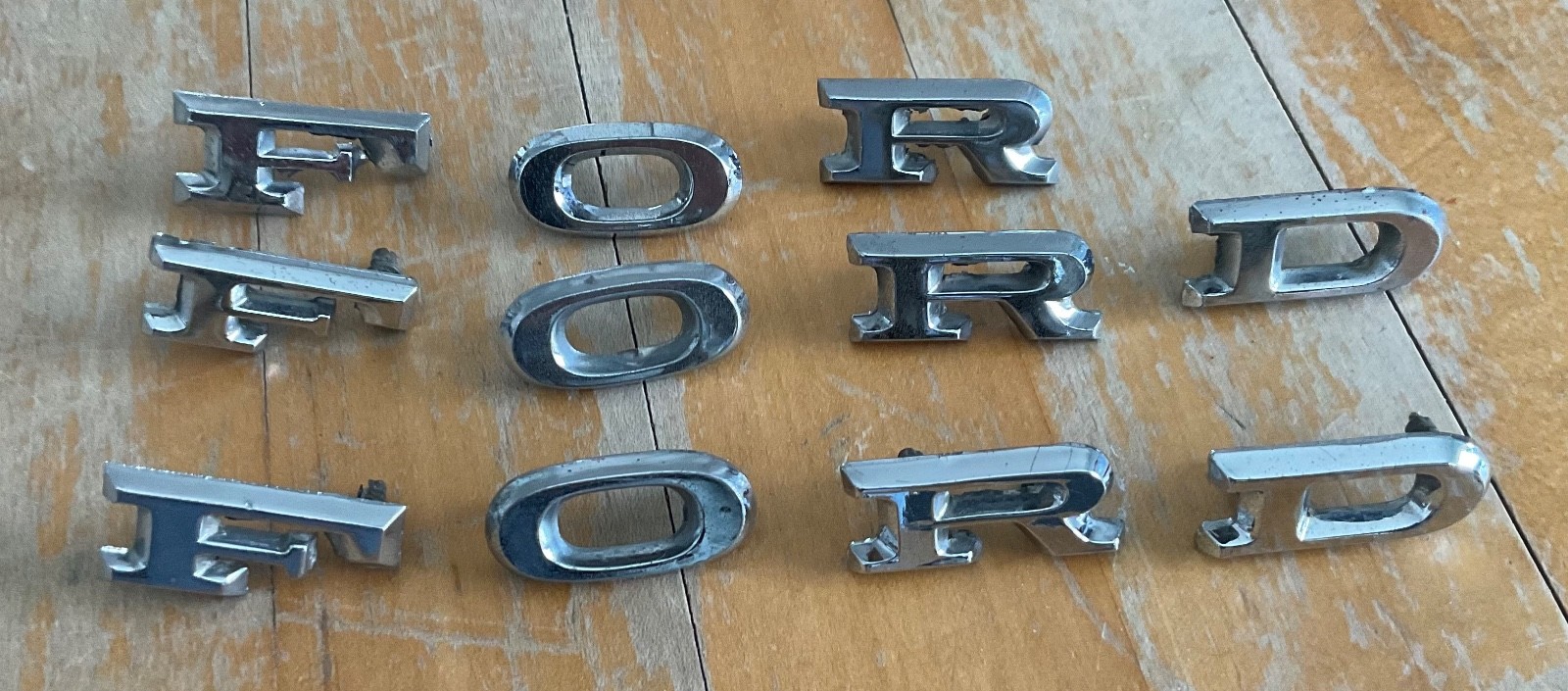 Used 1967 Ford = Letters Script Emblems Molding = No Broken Studs Oem ...
