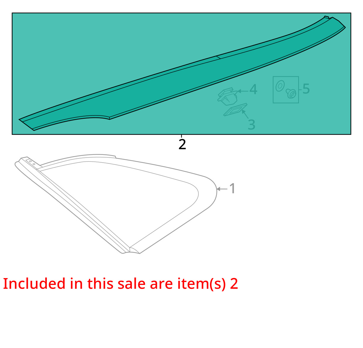 Used 2021-2025 Kia K5 Rear Left Exterior C Pillar Trim Cover Moulding ...