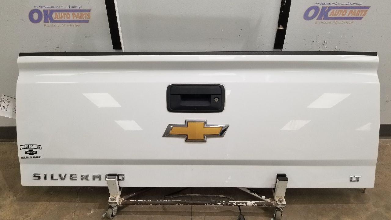 Used 2016 Chevy Silverado 1500 Rear Tailgate Assembly White With Rear ...